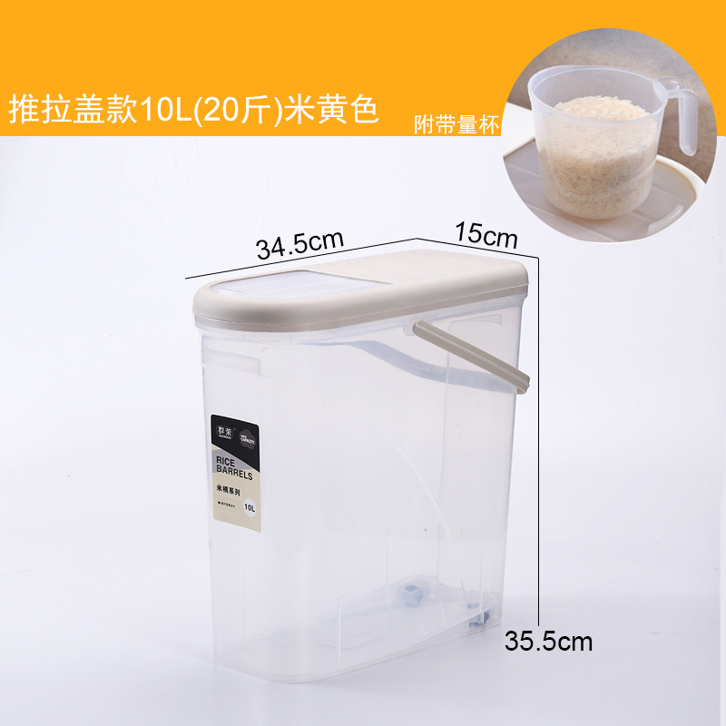 Buy Kitchen plastic rice bucket household transparent rice cylinder ...