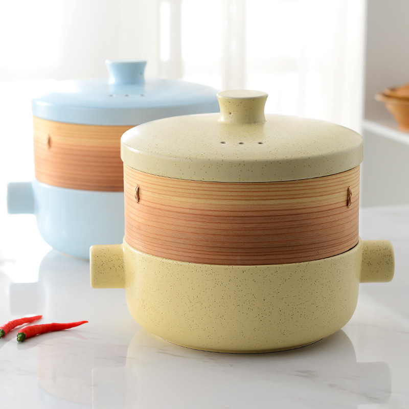 Buy Steamer, casserole, soup pot, heat-resistant open flame ceramic pot ...