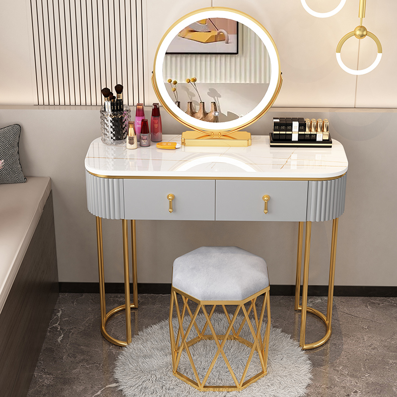 Buy Light luxury dressing table bedroom simple modern makeup table net ...