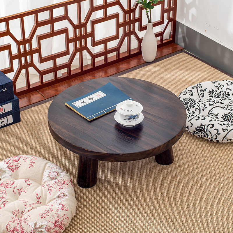 Buy Simple and modern bay window small table solid wood mini round table low table tatami small ...