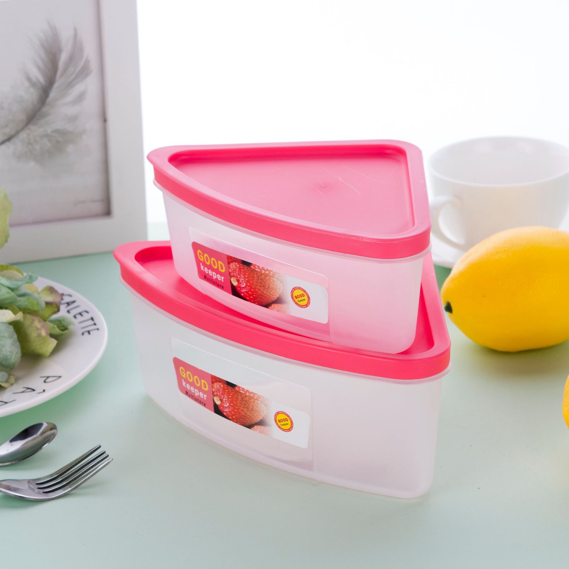 Buy Kitchen Triangular Storage Box Plastic Refrigerator Sealed ...