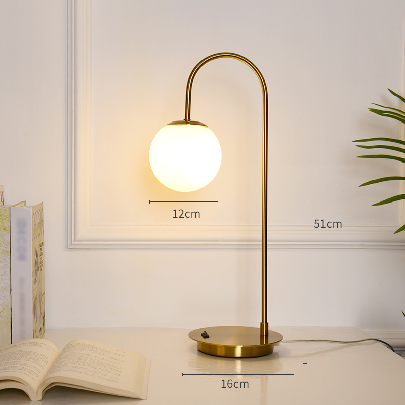 Buy Bedroom table lamp bedside lamp golden light luxury Nordic ins ...