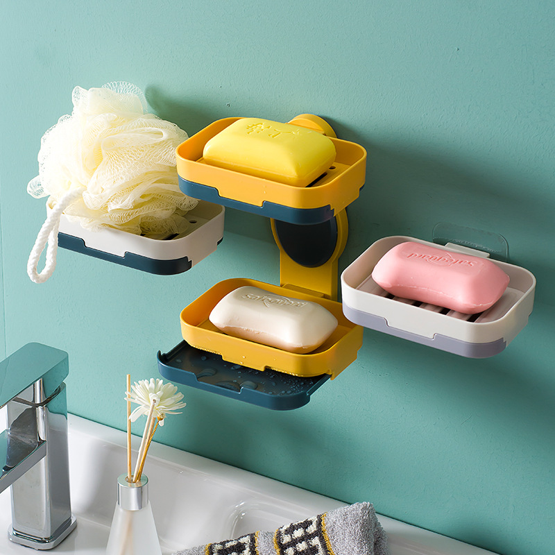 Buy Home bathroom toilet wall-mounted soap box perforation-free single ...