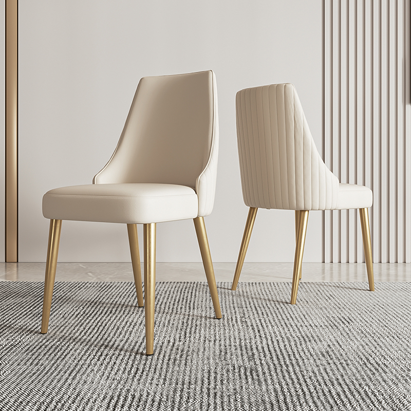 Buy Light luxury high-end home dining chair simple modern cream style ...