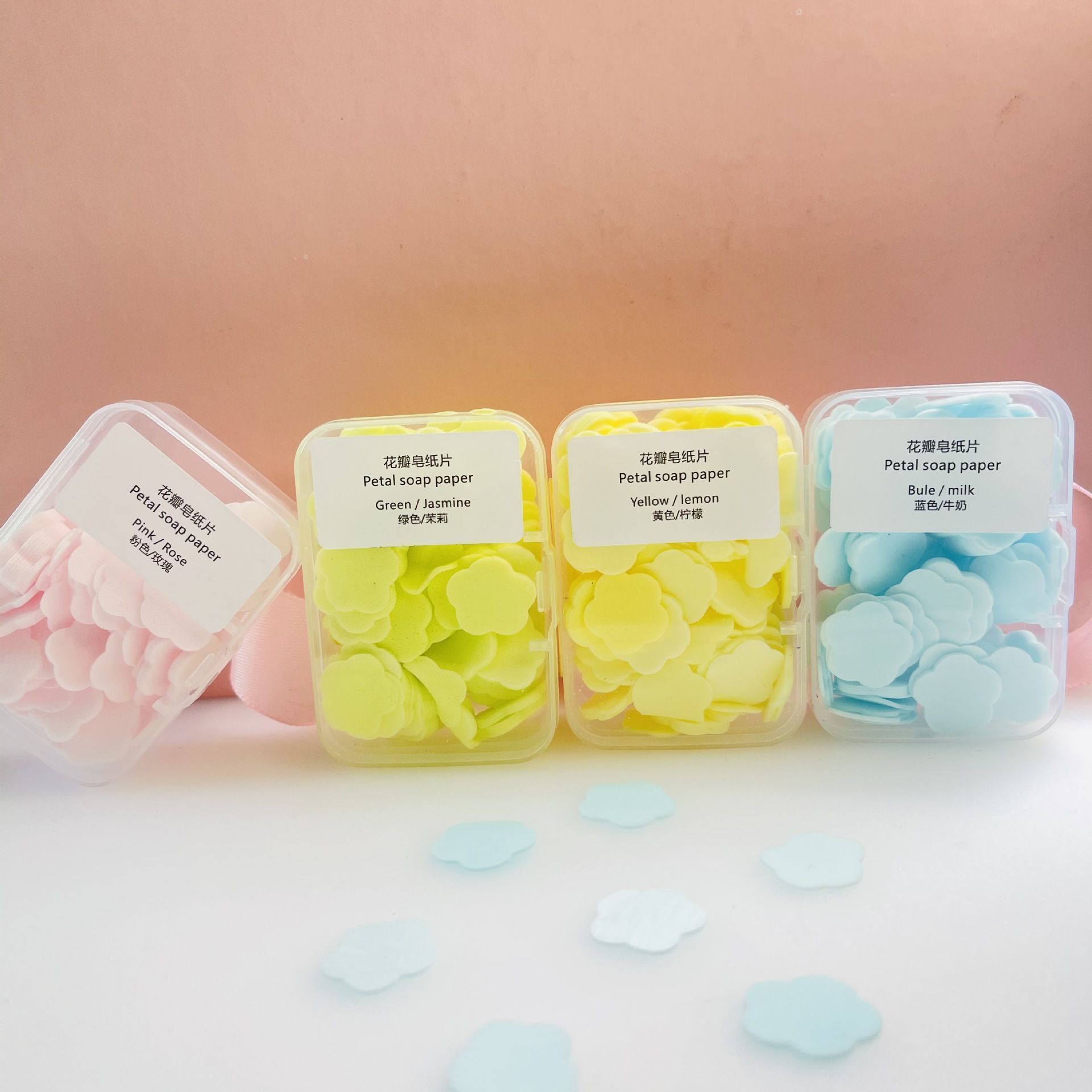 Buy 4 boxes of disposable soap flakes antibacterial soap paper soap ...