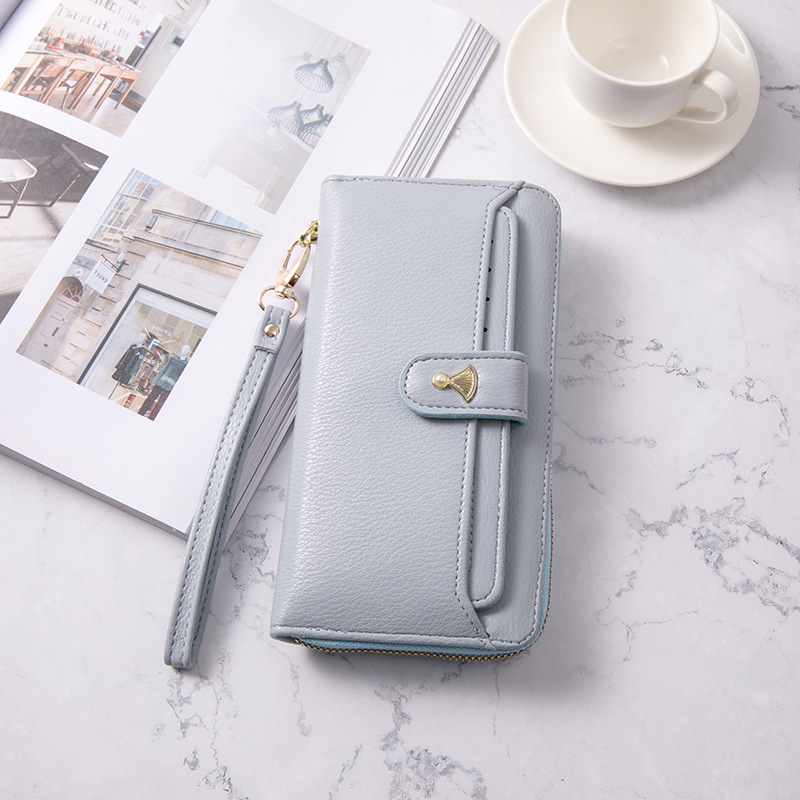 Buy New style wallet female long style Korean version of pure color ...