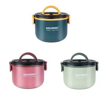 Buy European-style stainless steel insulation round lunch box double ...