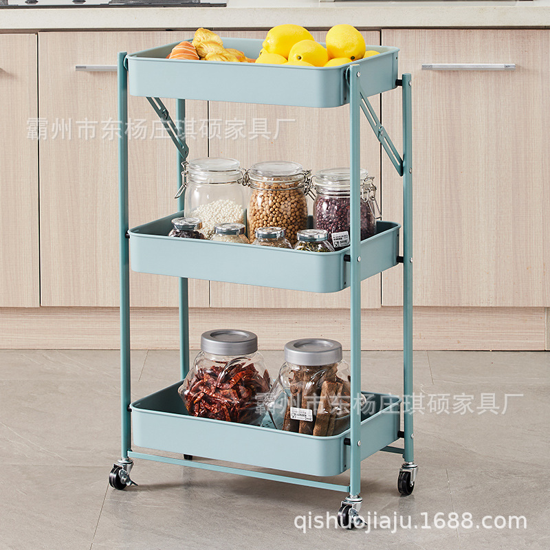 Buy Installation-free foldable stroller storage storage kitchen floor ...