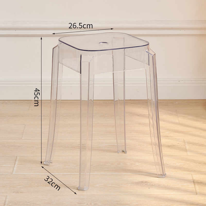 Buy Transparent plastic stool thickened square stool Nordic style ...