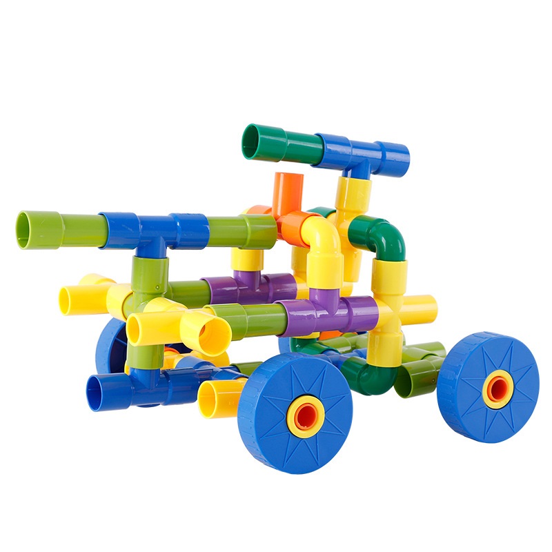 Buy 72 pieces of puzzle plastic collage assembled pipe building blocks ...