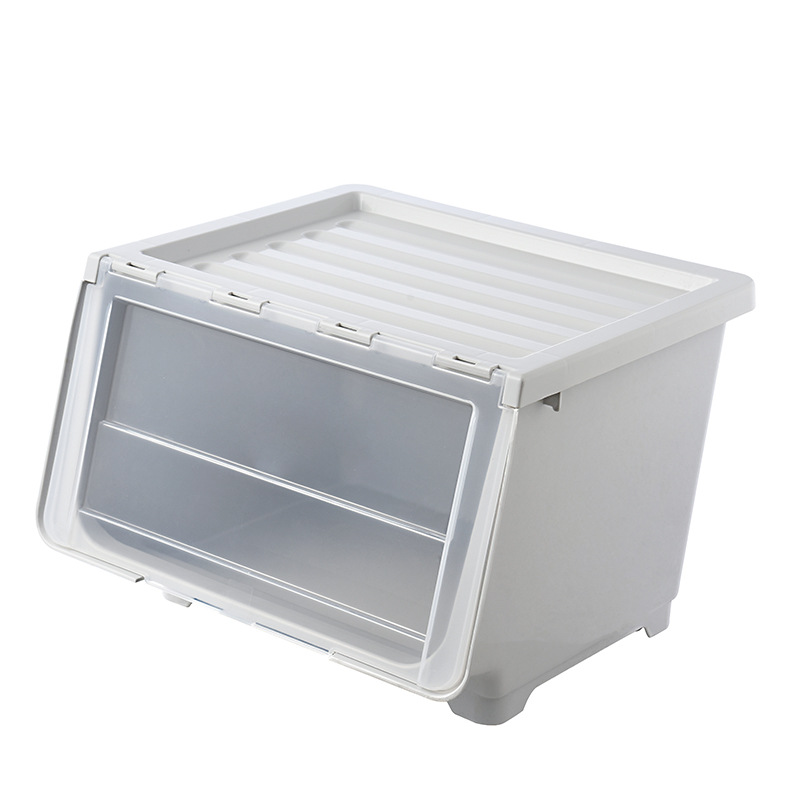 Buy Front opening toy storage box plastic transparent kitchen storage ...