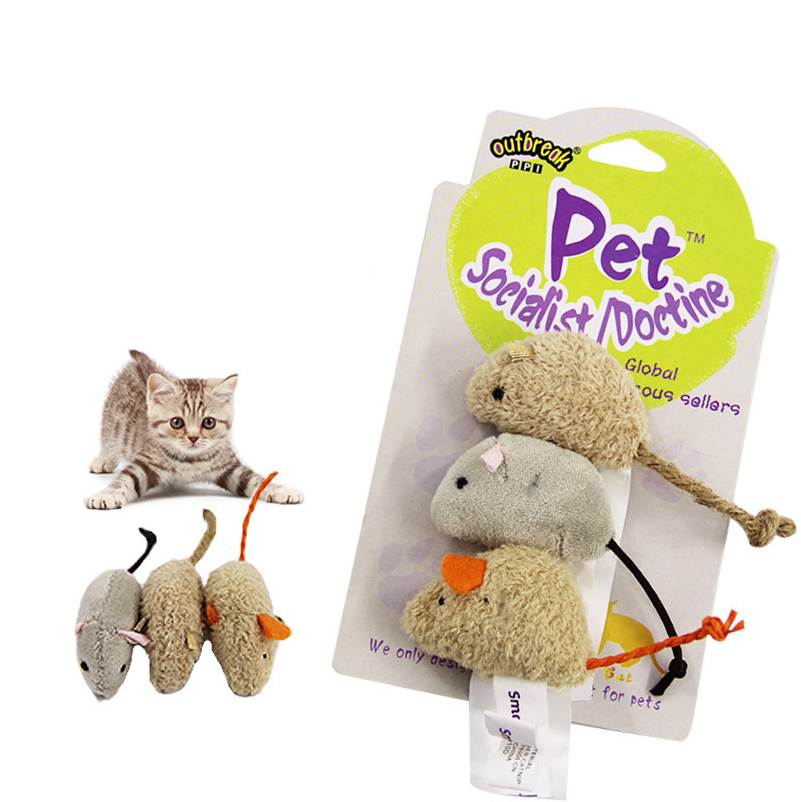 Buy New plush simulation small mouse cat toys 3 / card sale small mouse ...