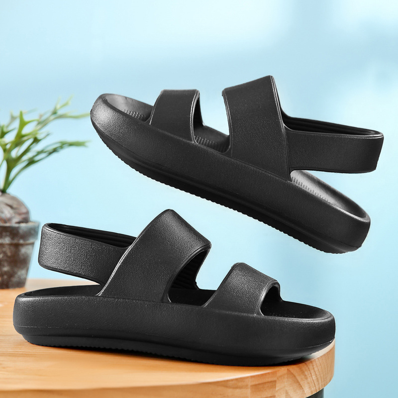 Buy 2021 new thick-soled heightened outer wear sandals stepping on shit ...