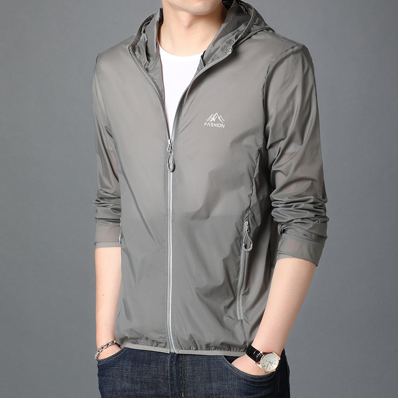 Buy 2021 new men's sunscreen clothing silk thin breathable sunscreen ...