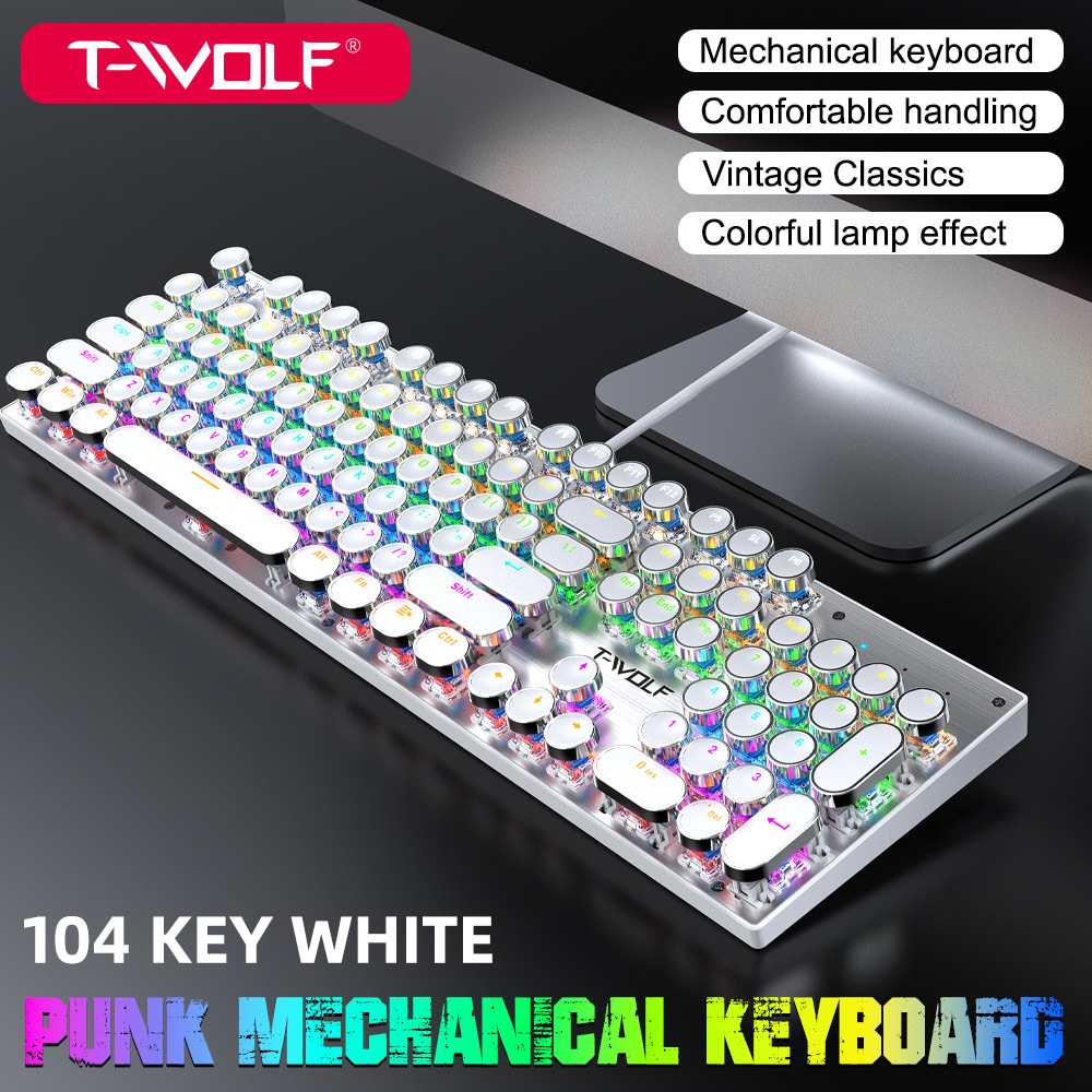 Buy T-WOLF Thunder Wolf T75 real mechanical keyboard colorful backlight ...
