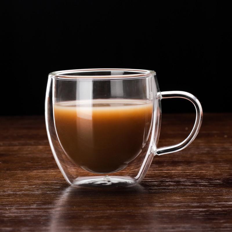 Buy high borosilicate double-layer transparent glass thickened milk cup ...