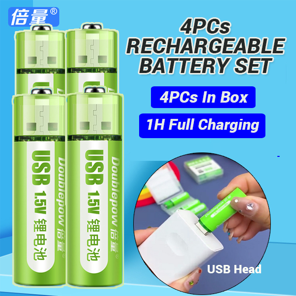 Buy 4PCS/Box USB Rechargeable Battery Set AA/AAA 1.5V High Capacity ...