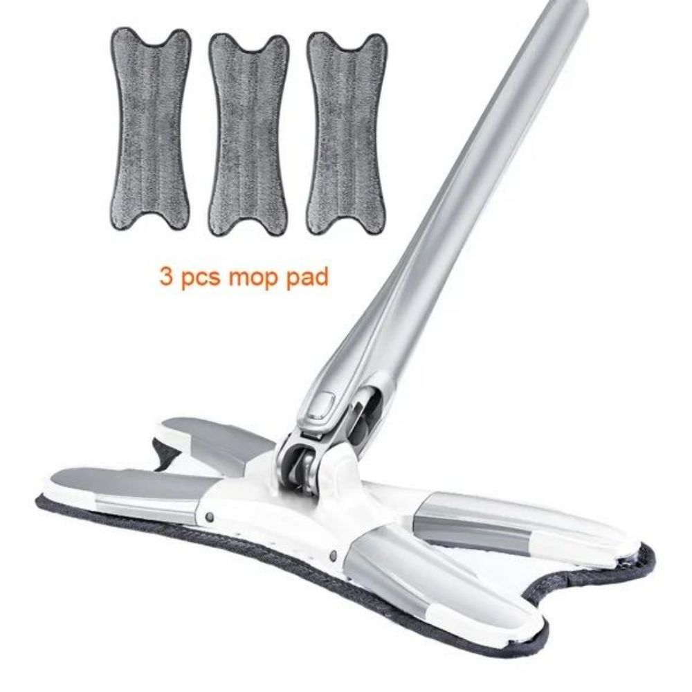 Buy Microfiber Mop Adjustable hand lever mop Hand Hand-free wash Flat ...