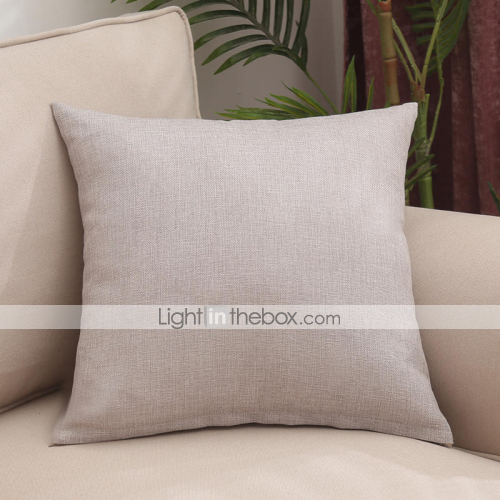 Buy Solid Color Home Office Simple Modern Flax Pillow Case Cover Living ...